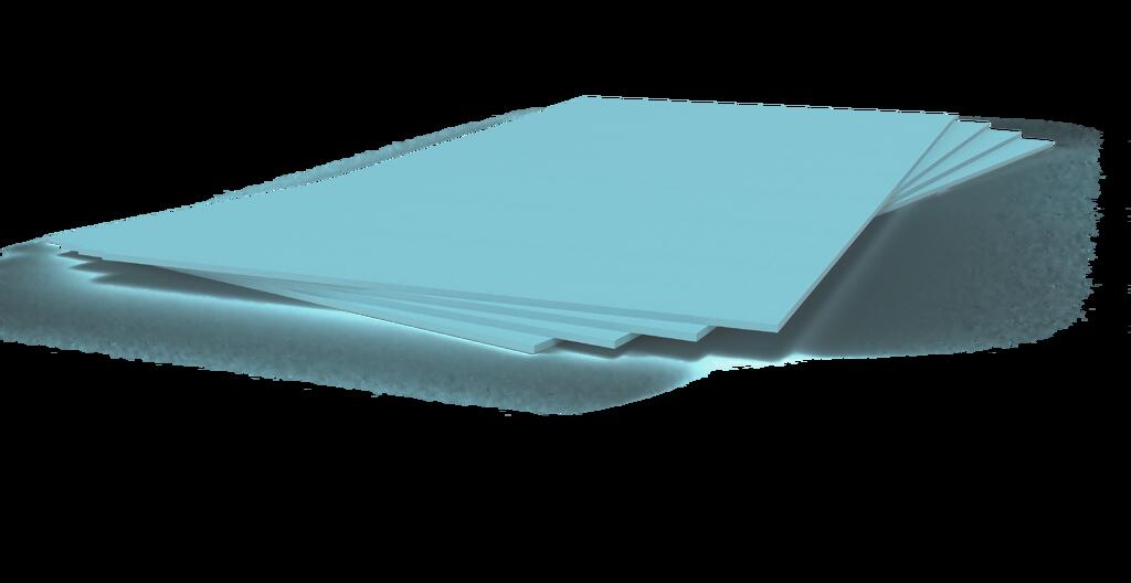 TFV underlag Blå 40T 6mm 0,58x1,1m 60stk Underlag til varmefolie 60 stk ...