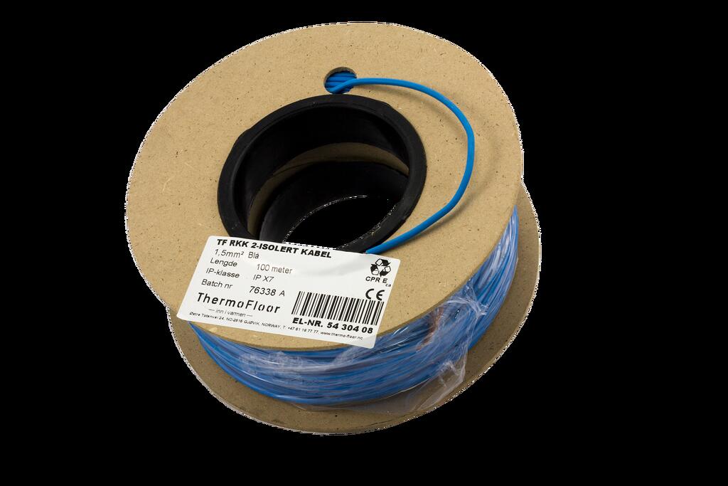 TF RKK 2-isolert kabel 1,5mm² 100m Blå Tilbehør til varmefolie - Thermo ...